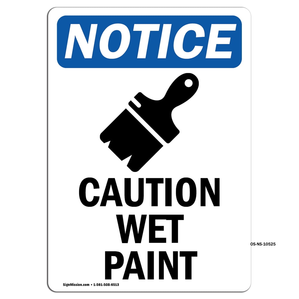 OSHA Notice Signs - Caution Wet Paint Sign With Symbol | Decal ...