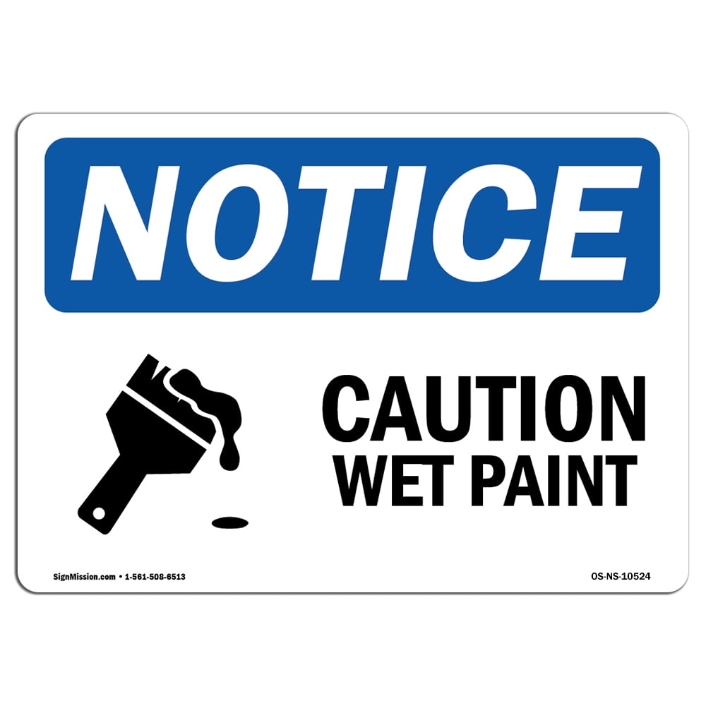 OSHA Notice Signs - Caution Wet Paint Sign With Symbol | Decal ...