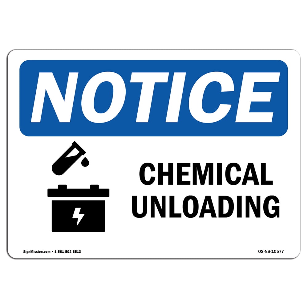OSHA Notice Signs - Chemical Unloading Sign With Symbol | Extremely ...
