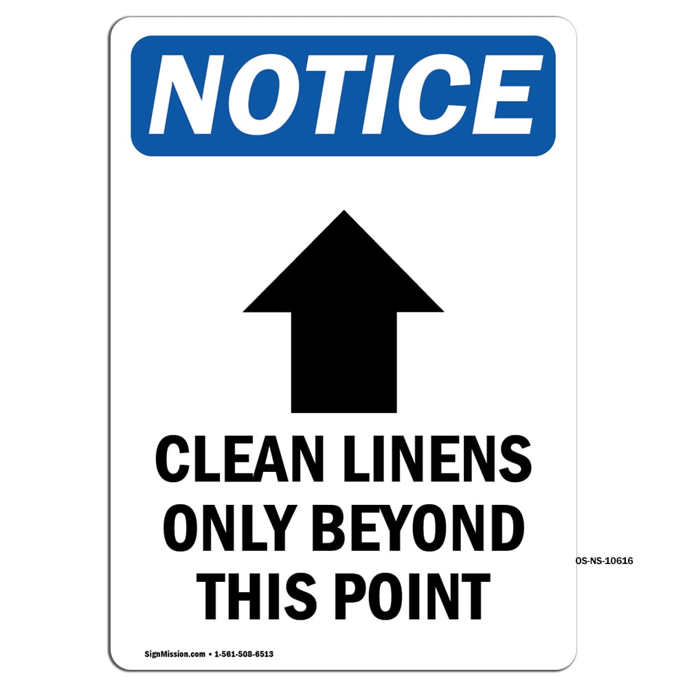 OSHA Notice Signs - Clean Linens Only Sign With Symbol | Decal ...