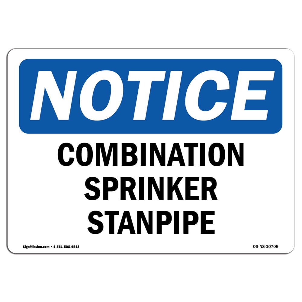 OSHA Notice Signs - Combination Sprinkler Standpipe Sign | Extremely ...