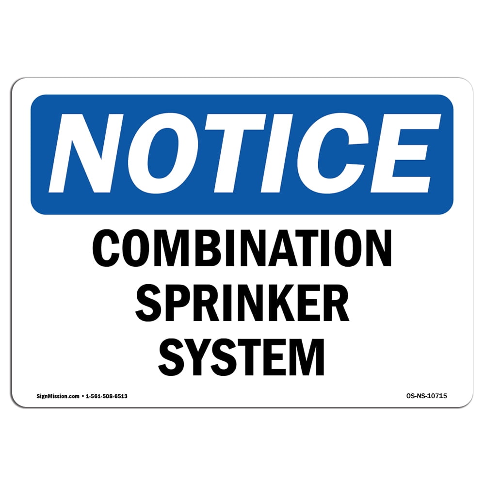 OSHA Notice Signs - Combination Sprinkler System Sign | Extremely ...