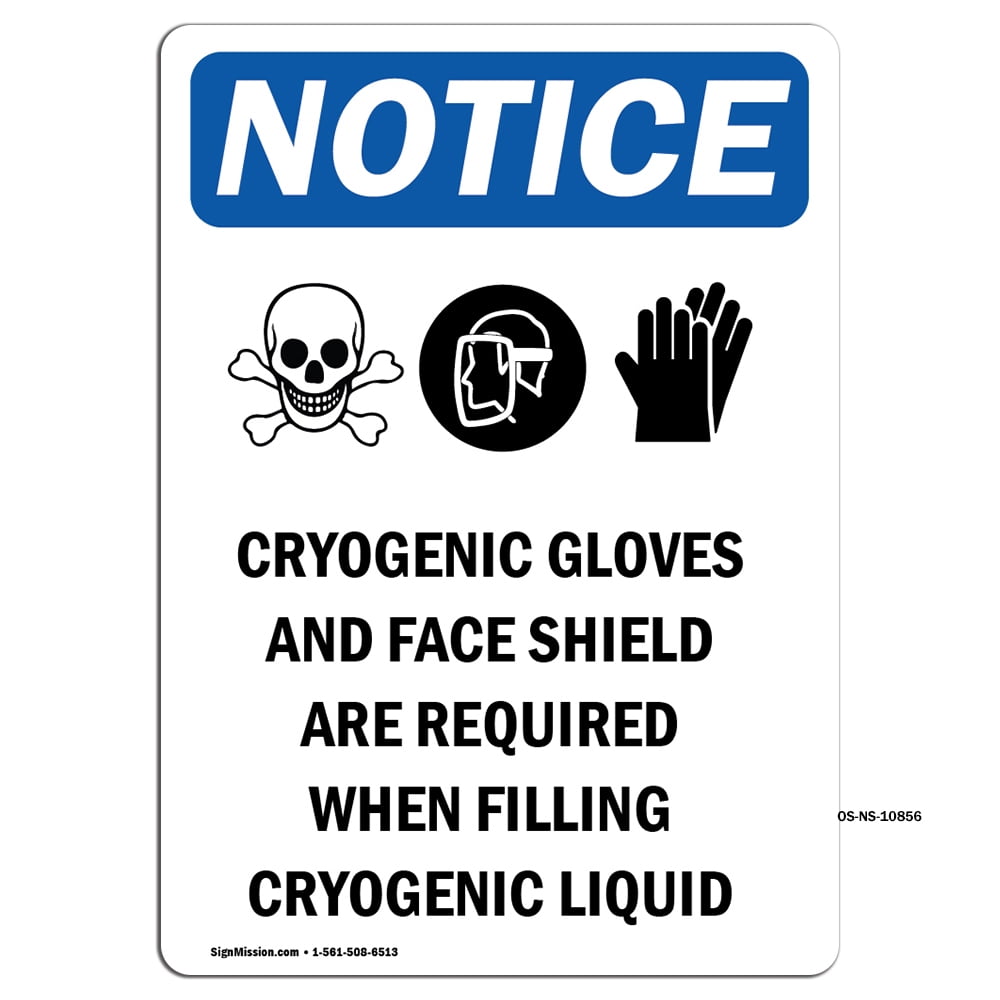 OSHA Notice Signs - Cryogenic Gloves And Sign With Symbol | Decal ...