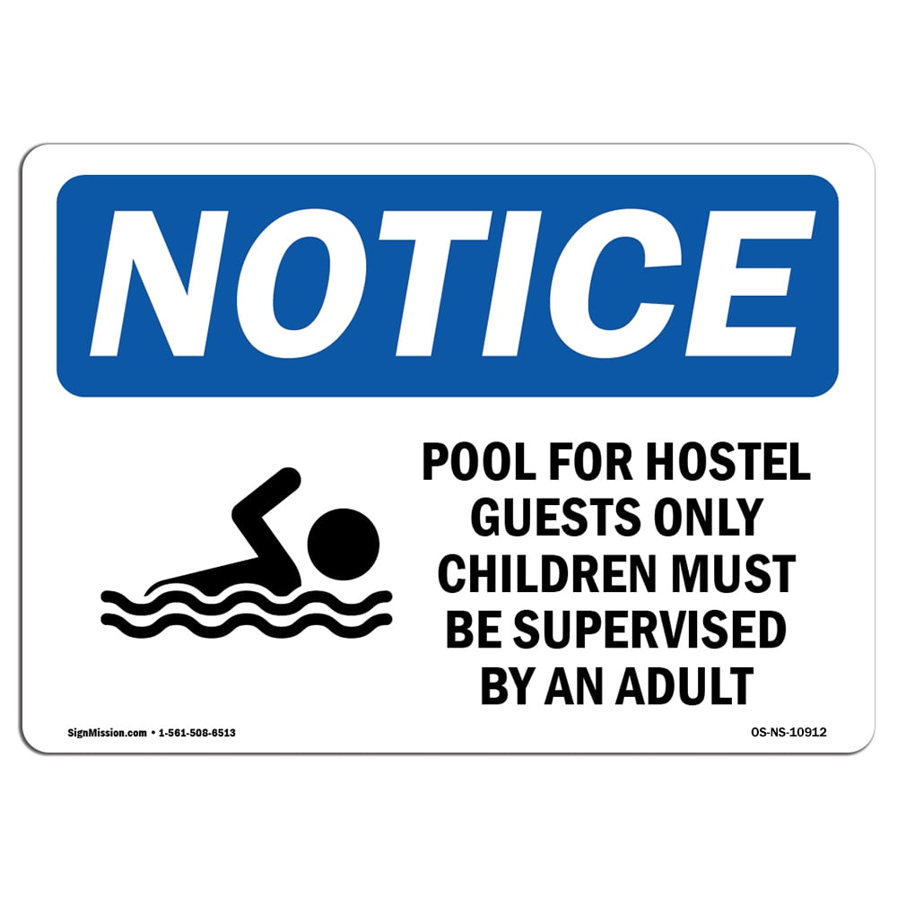 OSHA Notice Signs - DANGER Pool For Hotel Guests Only Children Sign ...