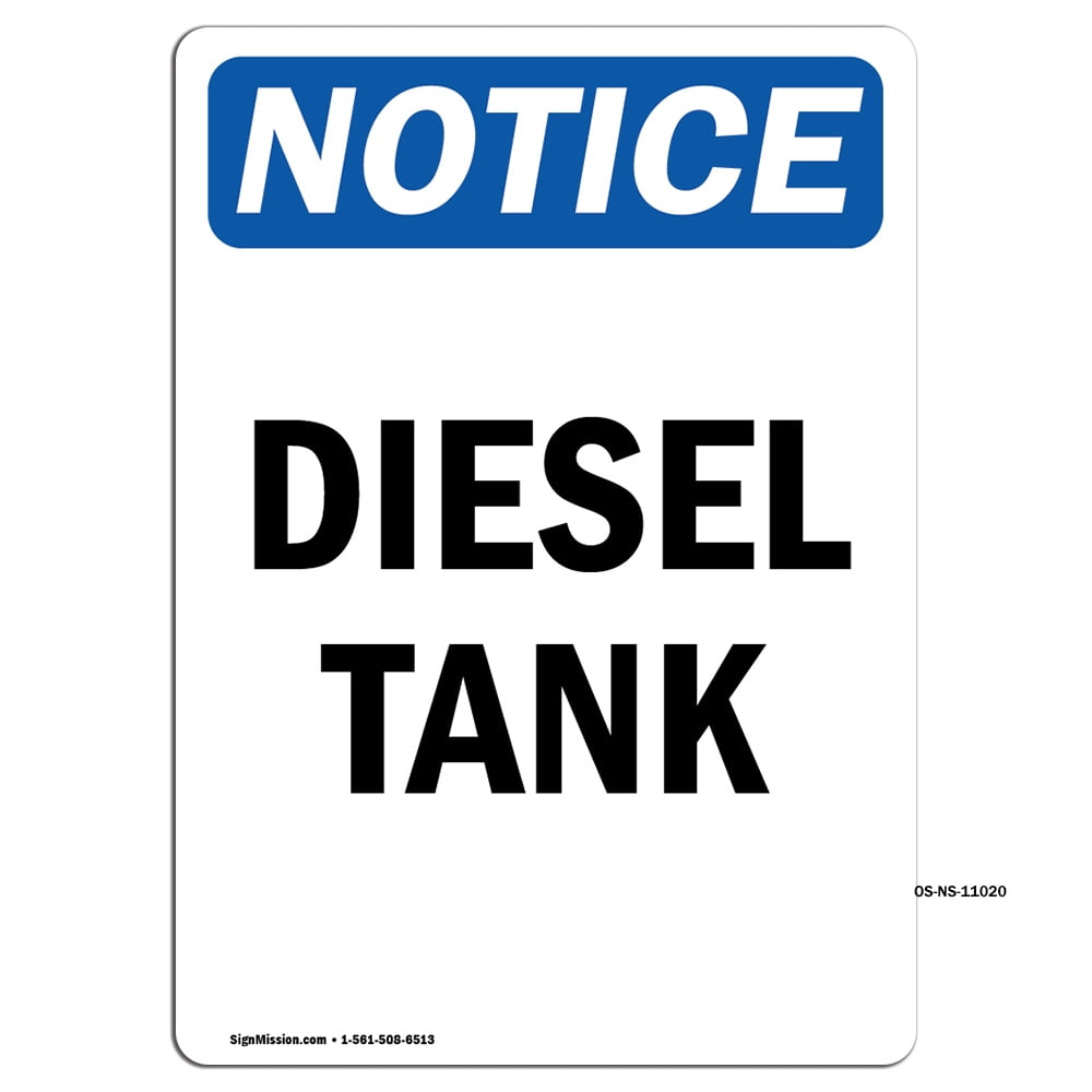 OSHA Notice Signs - Diesel Tank | Decal | Protect Your Business ...