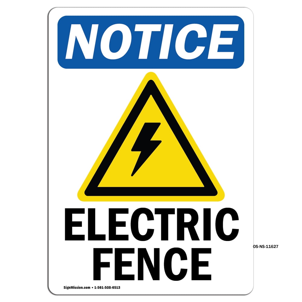OSHA Notice Signs - Electric Fence Sign With Symbol | Decal | Protect ...