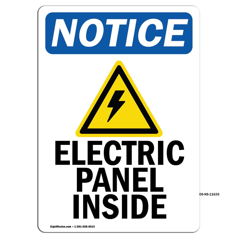 OSHA Notice Signs - Electric Panel Inside Sign With Symbol | Decal ...