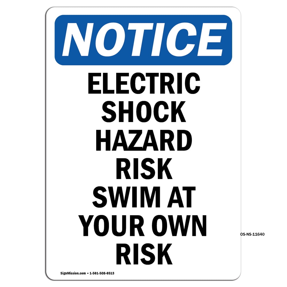 OSHA Notice Signs - Electric Shock Hazard Risk Swim | Decal | Protect ...
