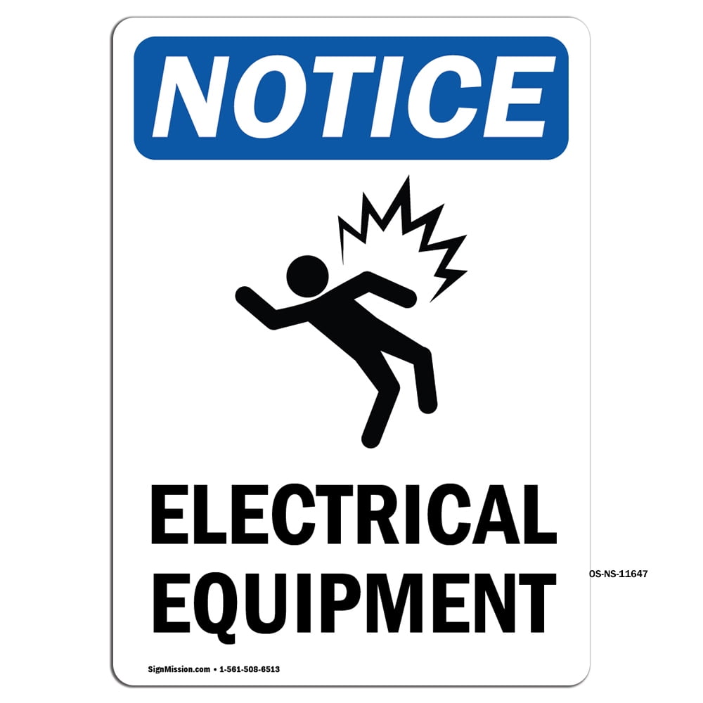 OSHA Notice Signs - Electrical Equipment Sign With Symbol | Decal ...