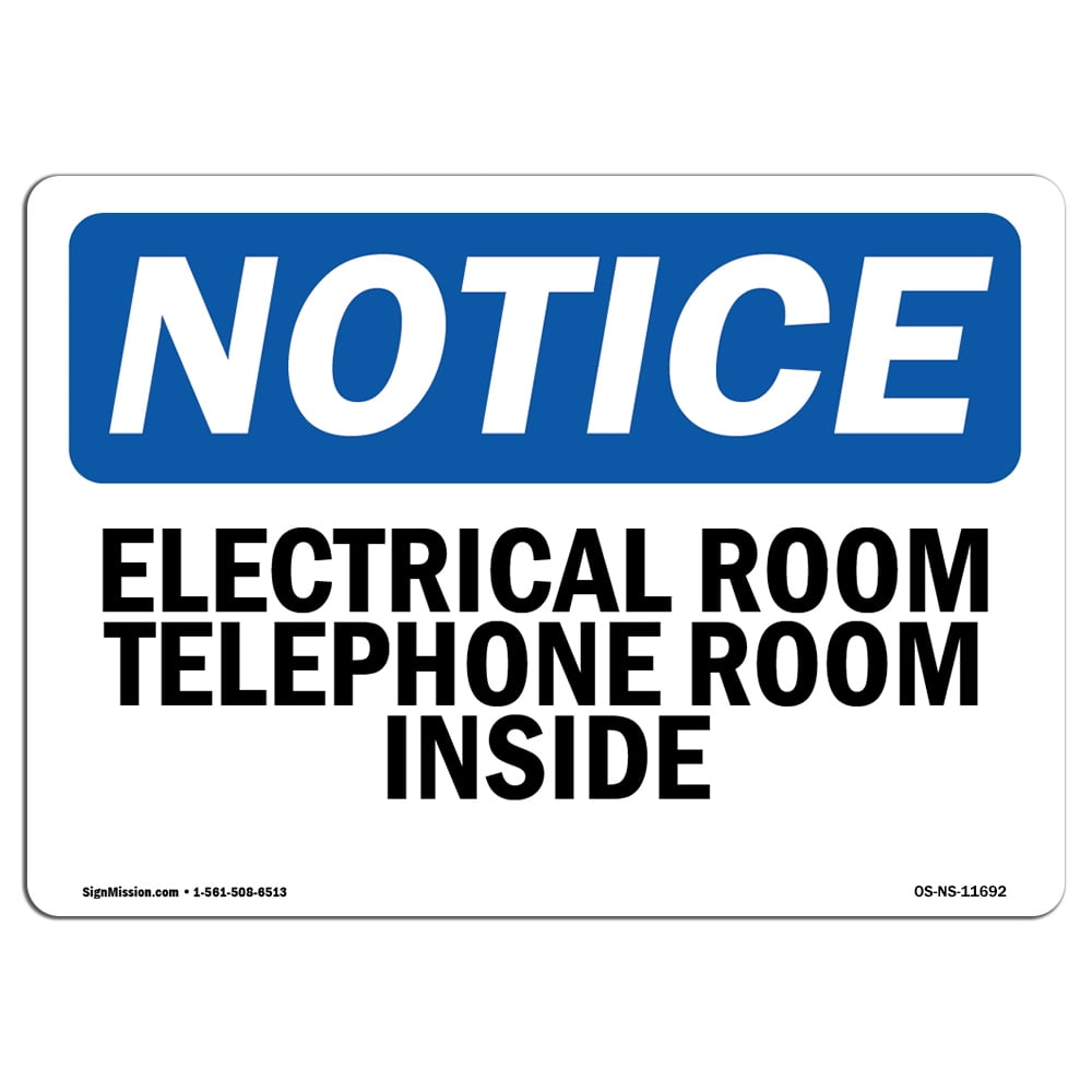OSHA Notice Signs - Electrical Room Telephone Room Inside | Decal ...