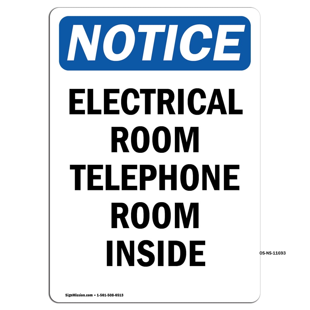 OSHA Notice Signs - Electrical Room Telephone Room Inside | Decal ...