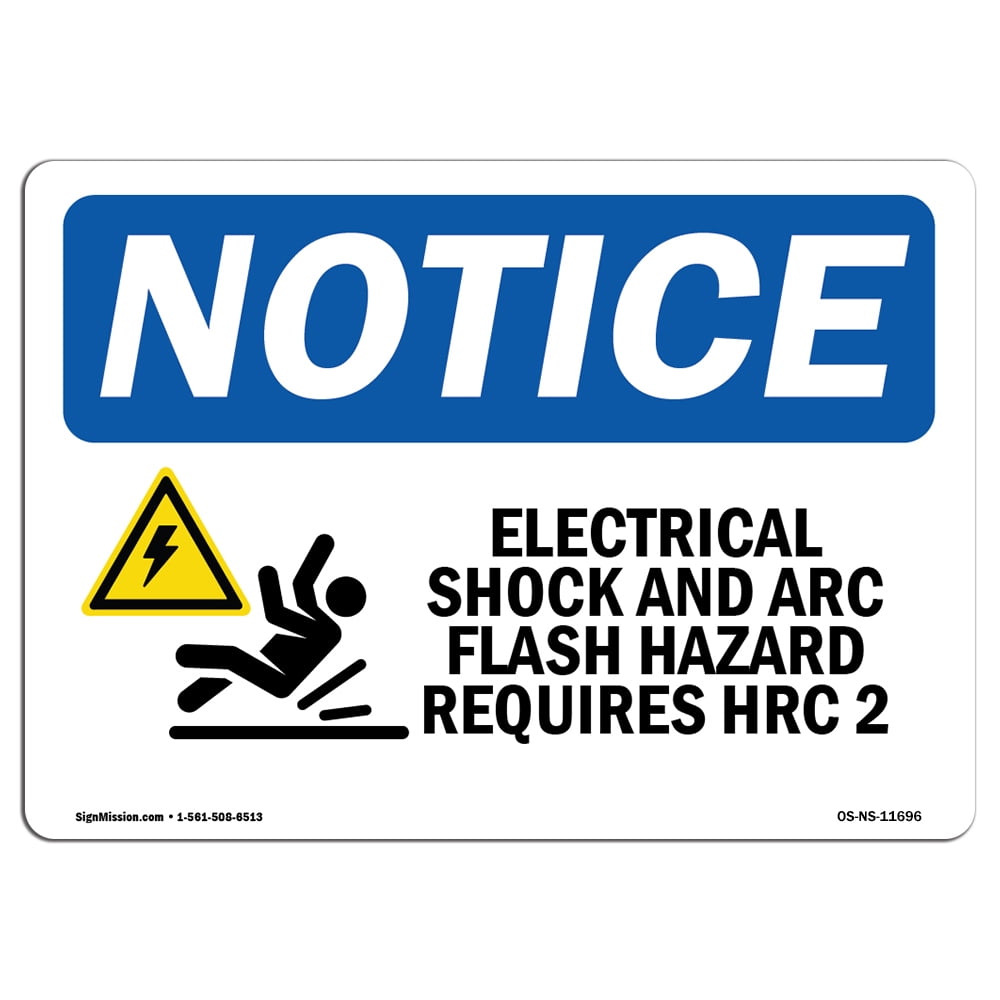 OSHA Notice Signs - Electrical Shock And ARC Flash Sign With Symbol ...