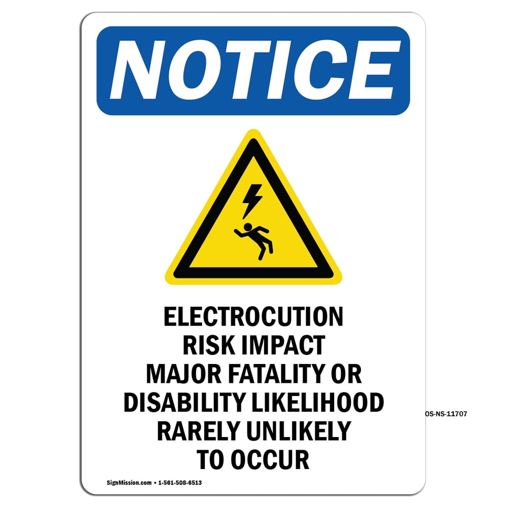 OSHA Notice Signs - Electrocution Risk Sign With Symbol | Decal ...
