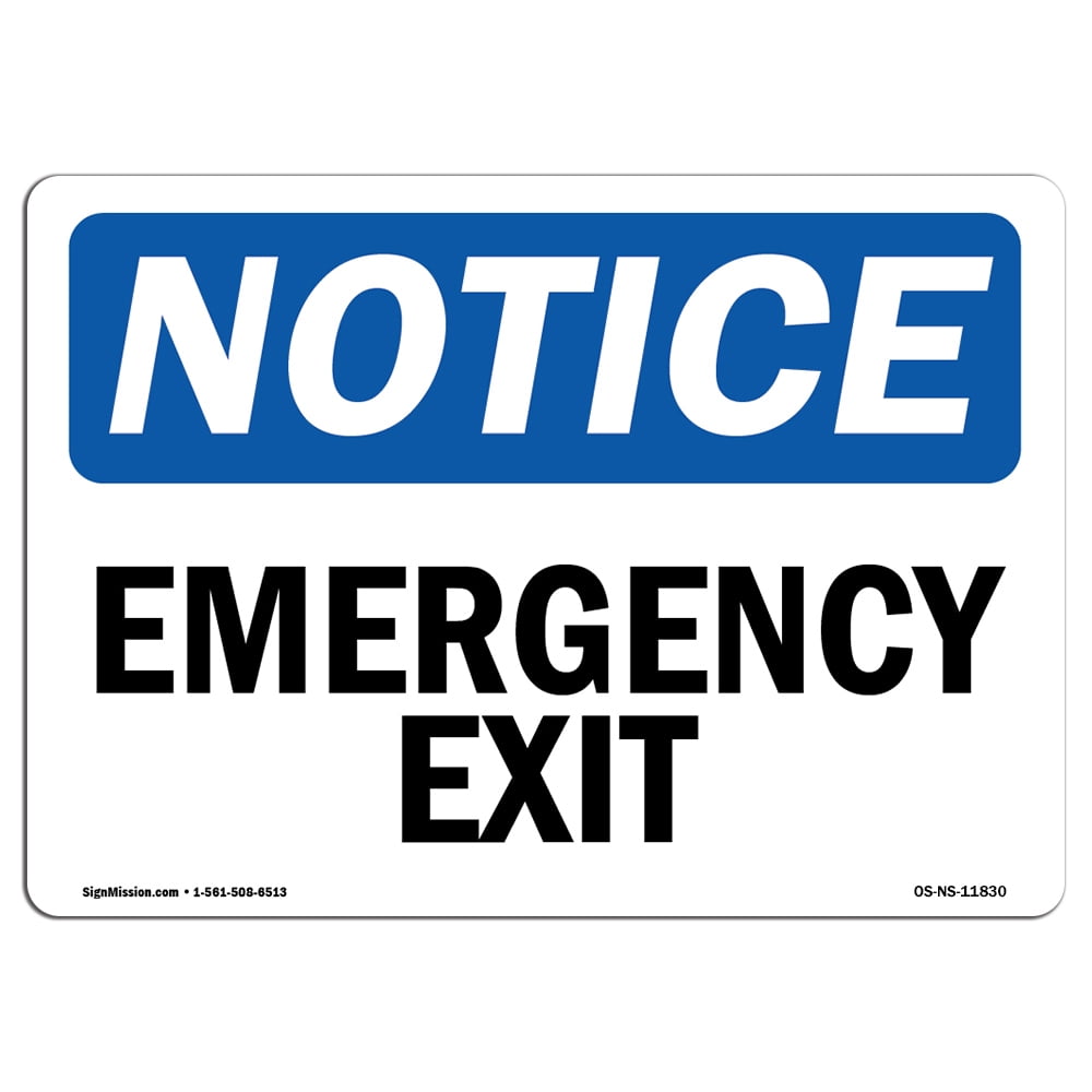 OSHA Notice Signs - Emergency Exit Sign | Extremely Durable Made in the ...