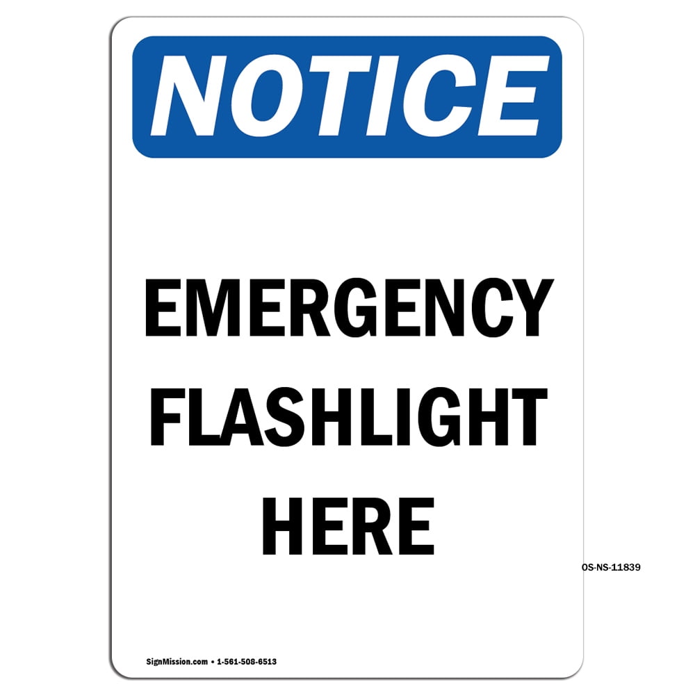 OSHA Notice Signs - Emergency Flashlight Here | Decal | Protect Your ...