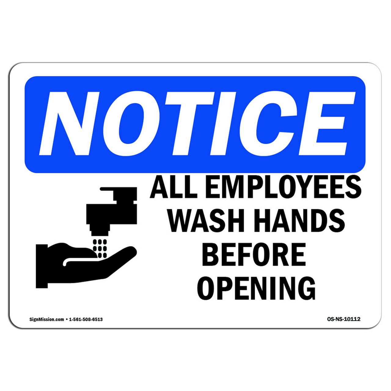 OSHA Notice Signs - All Employees Wash Hands Before Sign With Symbol ...