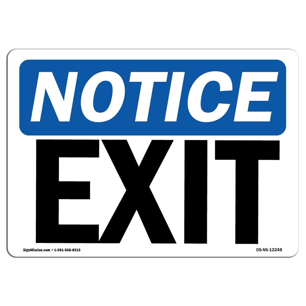 OSHA Notice Signs - Exit Sign | Extremely Durable Made in the USA Signs ...