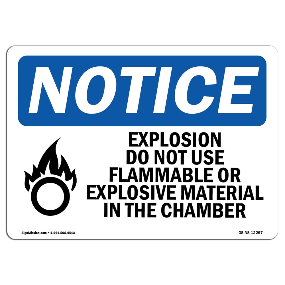 OSHA Notice Signs - Explosion Do Not Use Flammable Sign With Symbol ...