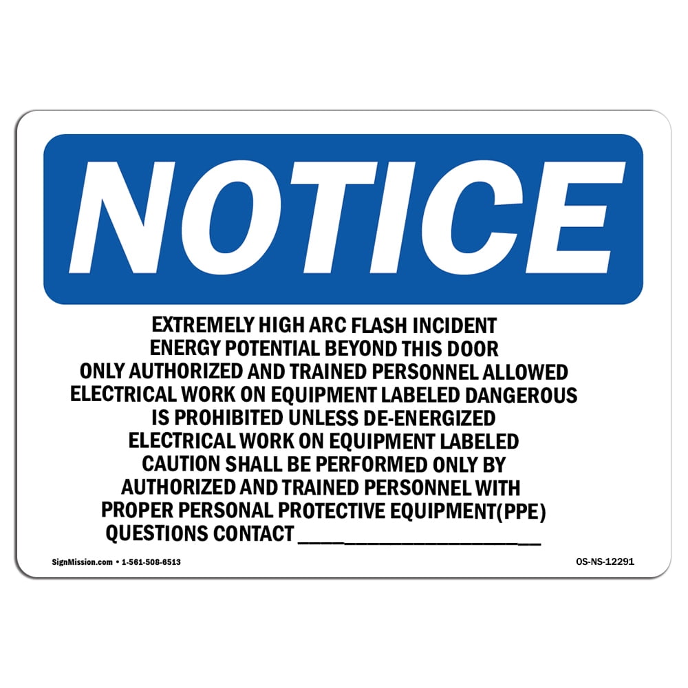 OSHA Notice Signs - Extremely High Arc Flash Incident Energy Sign ...