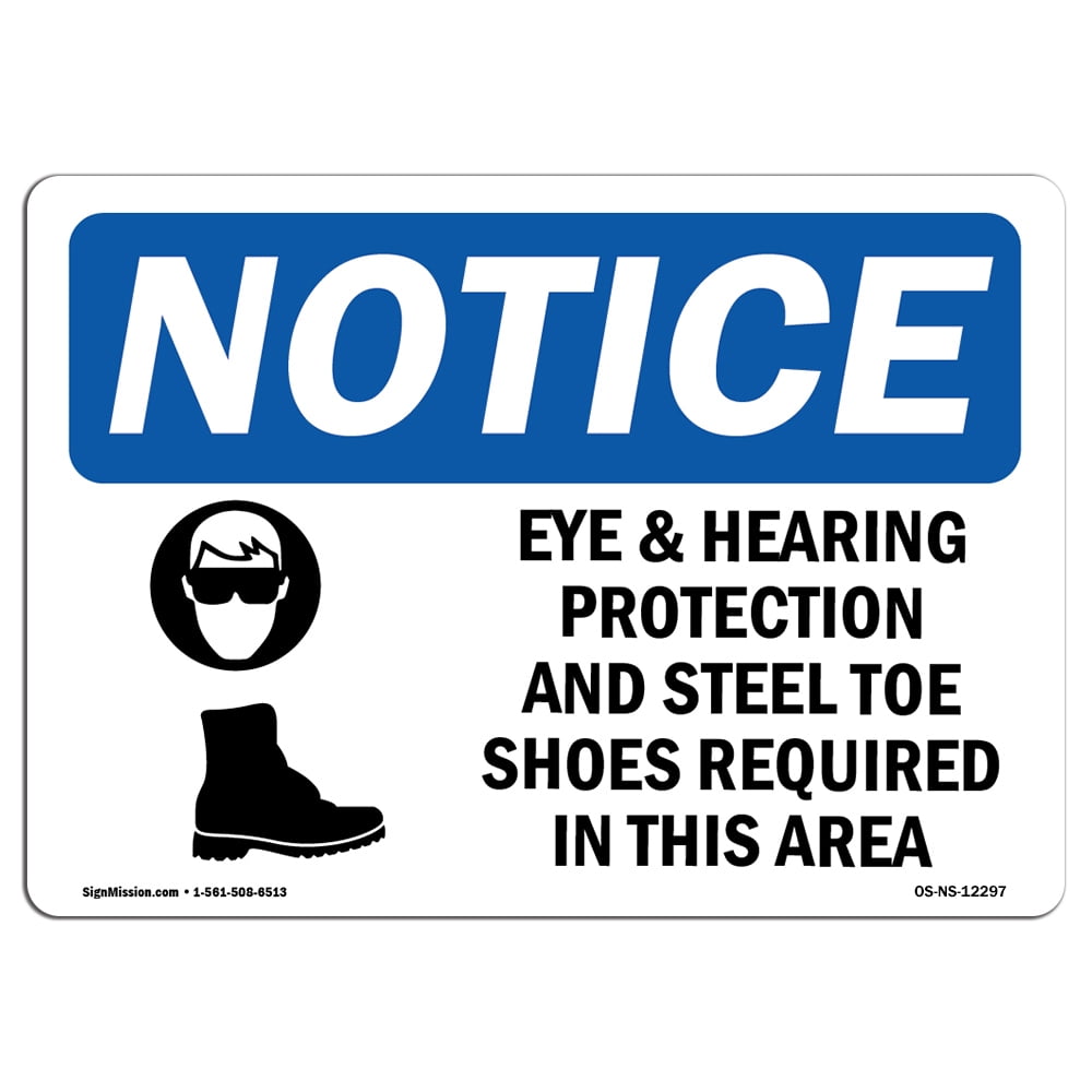 OSHA Notice Signs - Eye & Hearing Protection And Sign With Symbol ...
