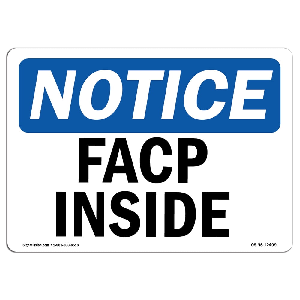 OSHA Notice Signs - FACP Inside Sign | Extremely Durable Made in the ...