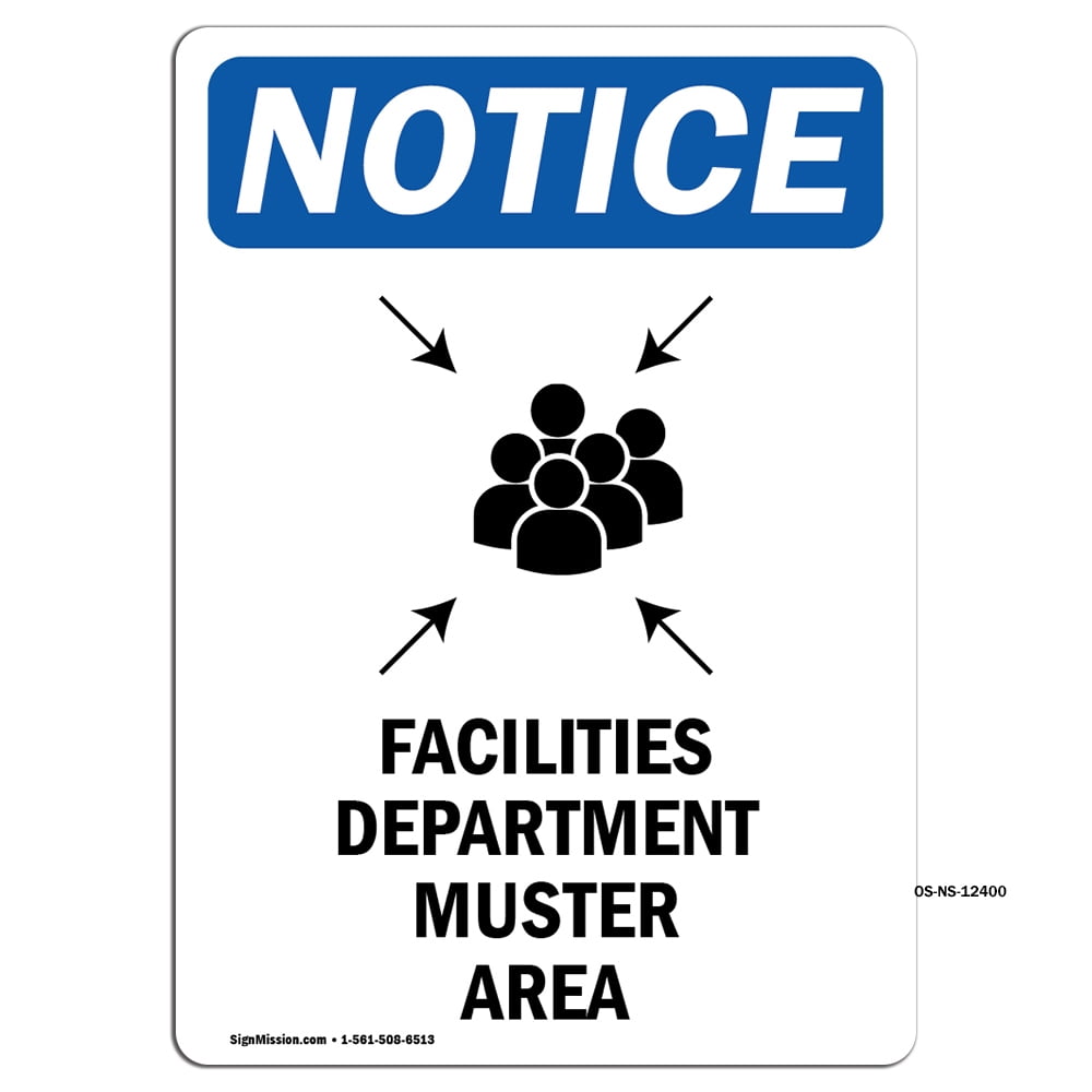 OSHA Notice Signs - Facilities Department Sign With Symbol | Decal ...