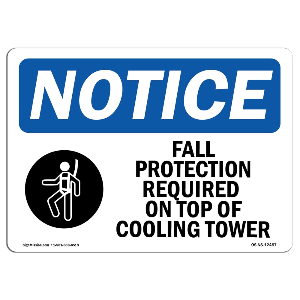 OSHA Notice Signs - Fall Protection Required On Sign With Symbol ...