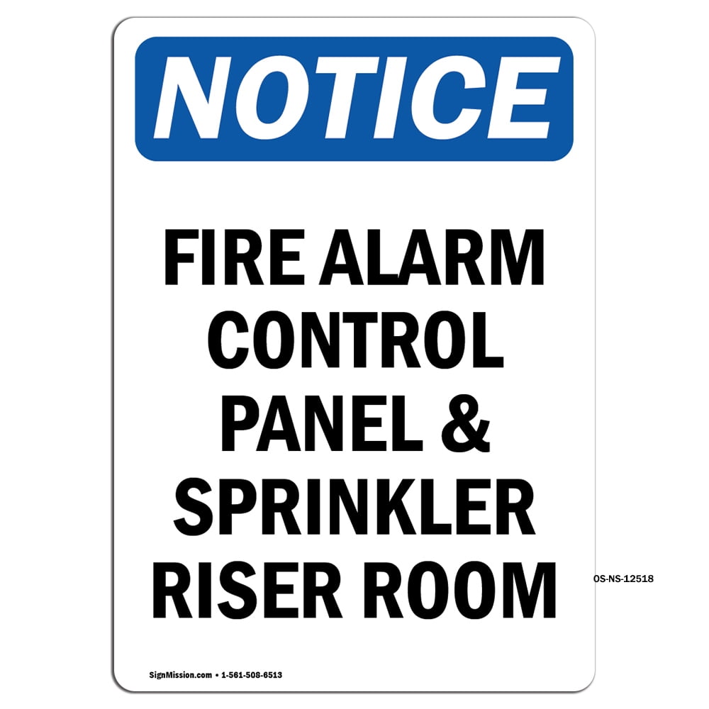 OSHA Notice Signs - Fire Alarm Control Panel And Sprinkler | Decal ...