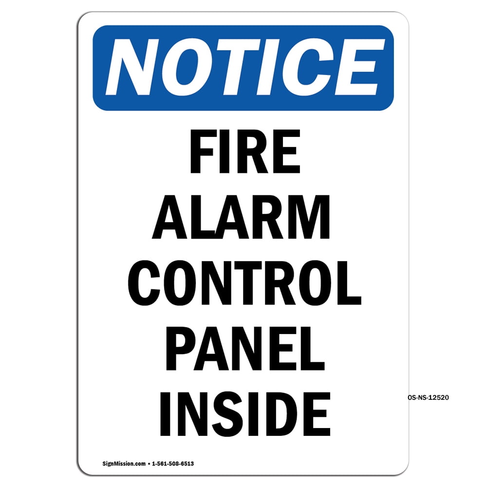 OSHA Notice Signs - Fire Alarm Control Panel Inside | Decal | Protect ...