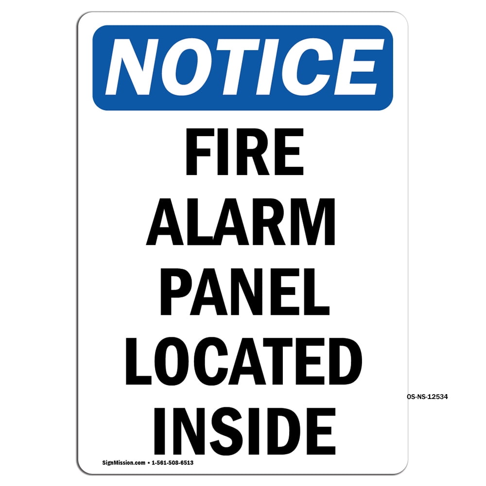 OSHA Notice Signs - Fire Alarm Panel Located Inside | Decal | Protect ...