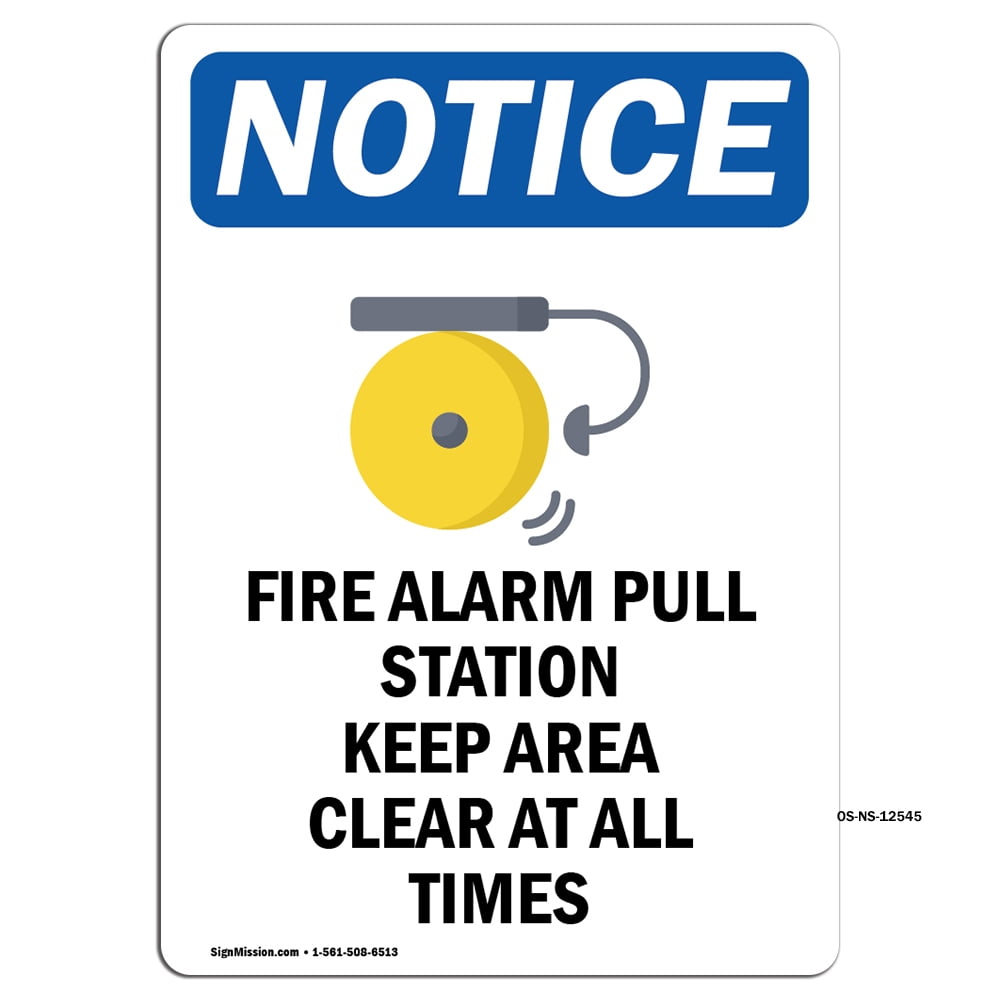 OSHA Notice Signs - Fire Alarm Pull Station Sign With Symbol | Decal ...