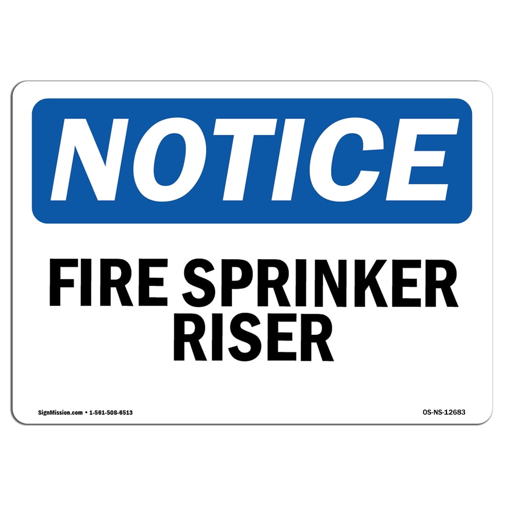 OSHA Notice Signs - Fire Sprinkler Riser | Decal | Protect Your ...