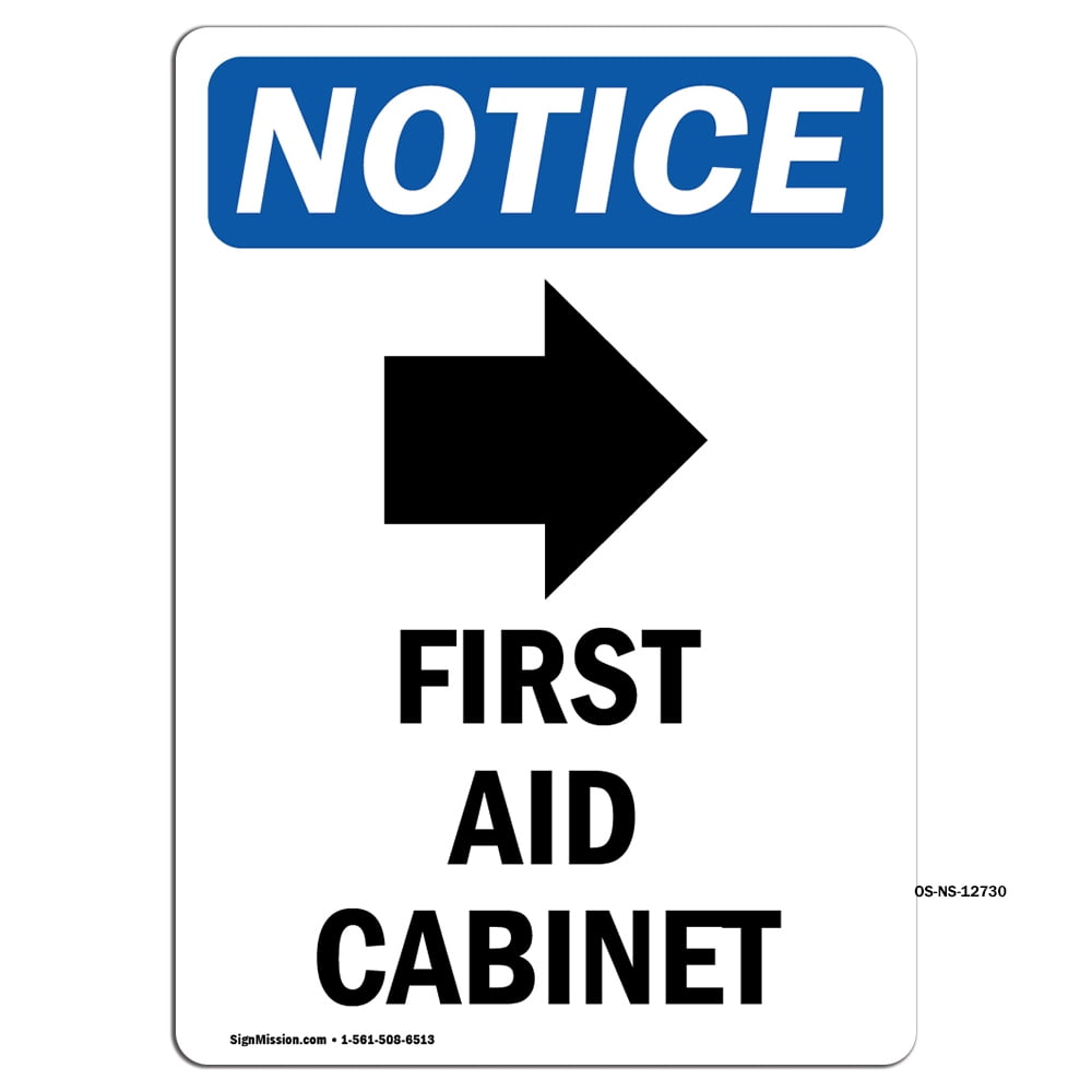 OSHA Notice Signs - First Aid Cabinet Sign With Symbol | Decal ...