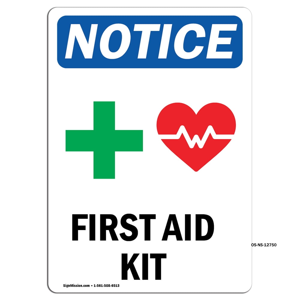 OSHA Notice Signs - First Aid Kit Sign With Symbol | Decal | Protect ...
