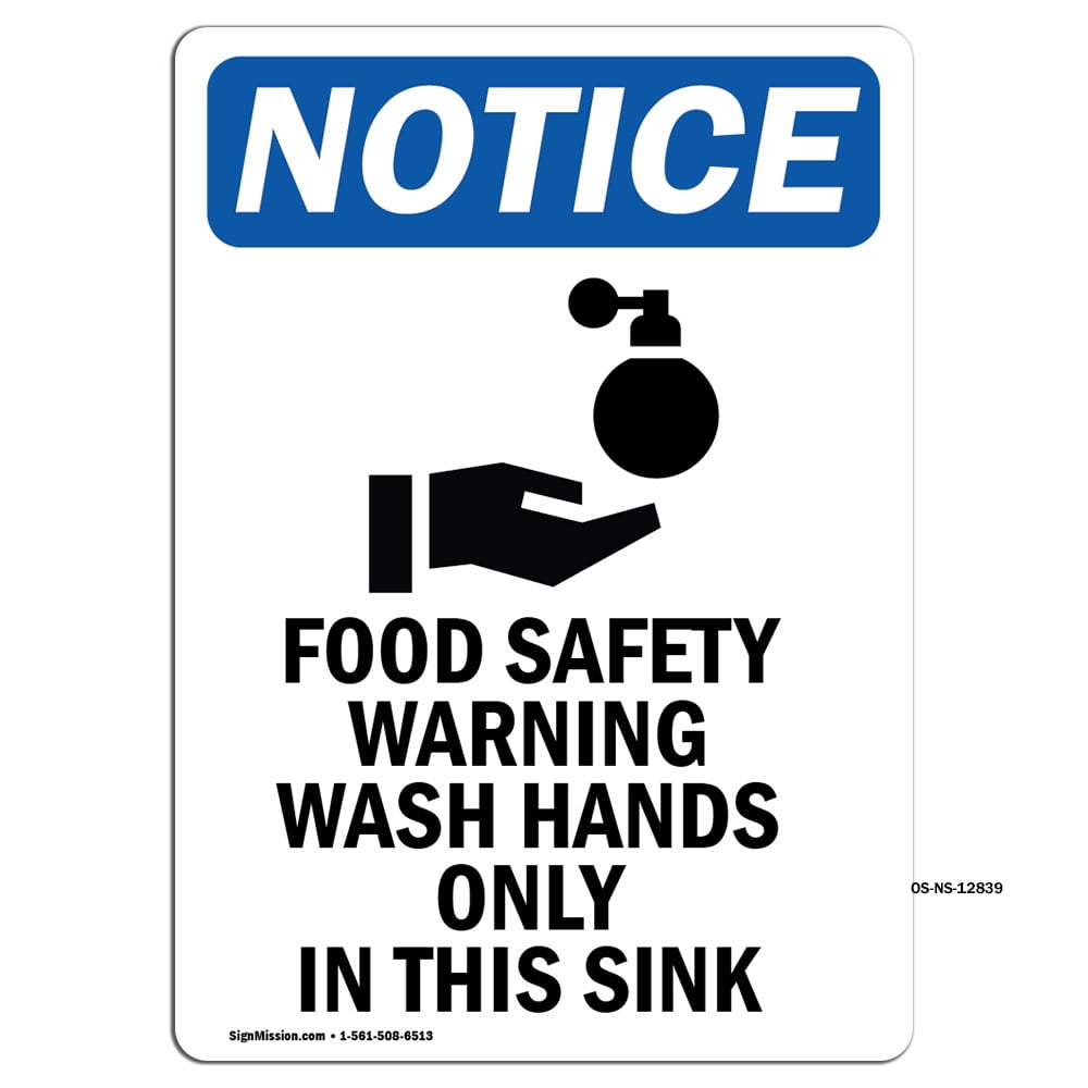 OSHA Notice Signs - Food Safety Warning Sign With Symbol | Decal ...
