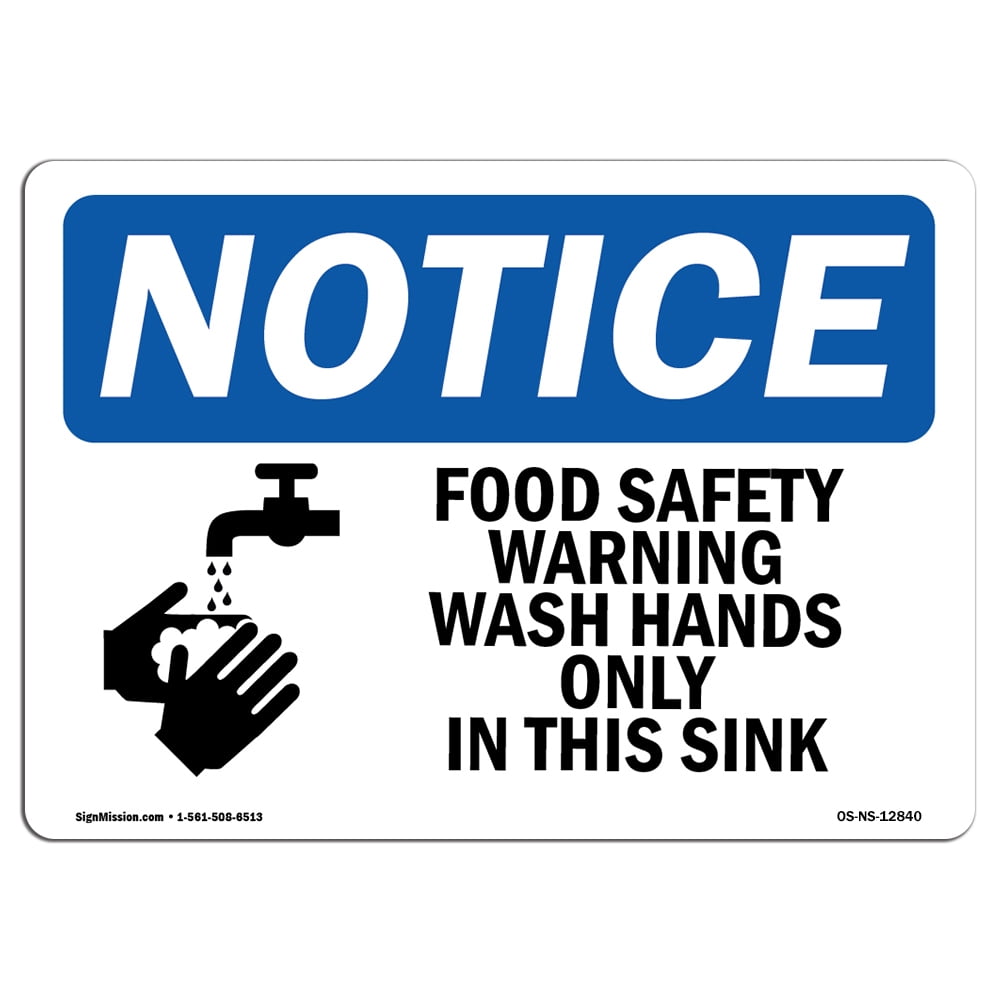 OSHA Notice Signs - Food Safety Warning Wash Hands Sign With Symbol ...