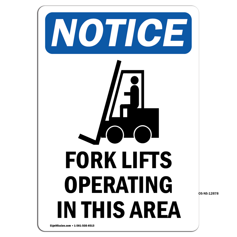 OSHA Notice Signs - Fork Lifts Operating Sign With Symbol | Decal ...