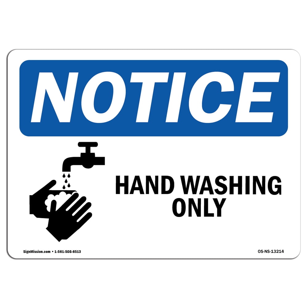 OSHA Notice Signs - Hand Washing Only Sign With Symbol | Extremely ...