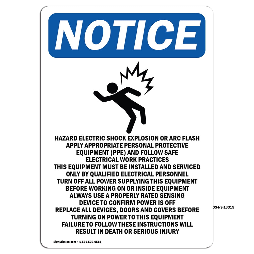 OSHA Notice Signs - Hazard Electric Shock Sign With Symbol | Decal ...