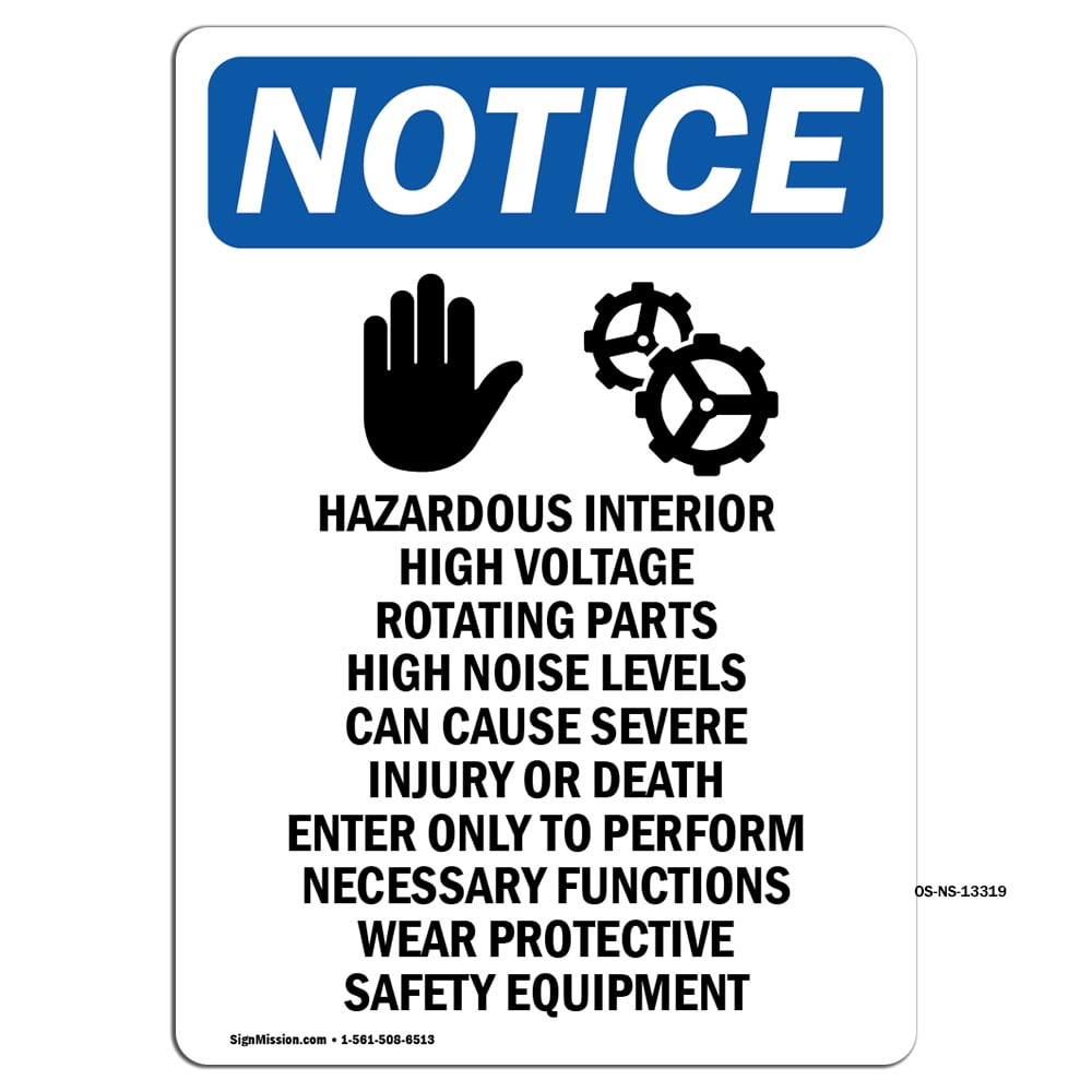OSHA Notice Signs - Hazardous Interior Sign With Symbol | Decal ...