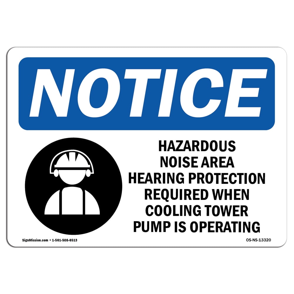 OSHA Notice Signs - Hazardous Noise Area Hearing Sign With Symbol ...