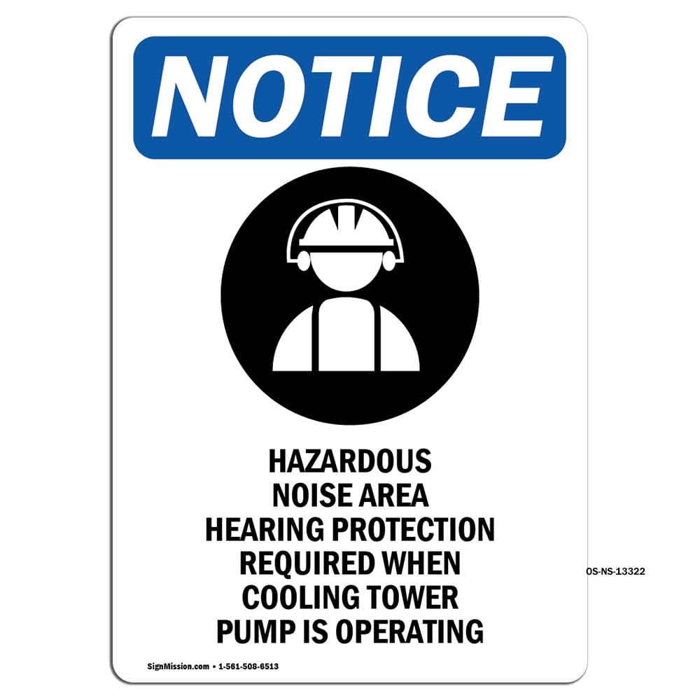 OSHA Notice Signs - Hazardous Noise Area Sign With Symbol | Decal ...