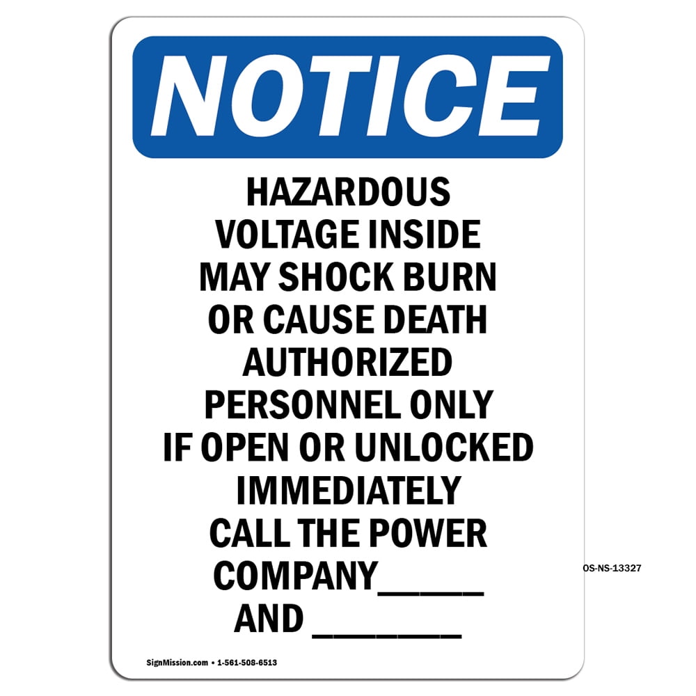 OSHA Notice Signs - Hazardous Voltage Inside May Shock Sign | Extremely ...