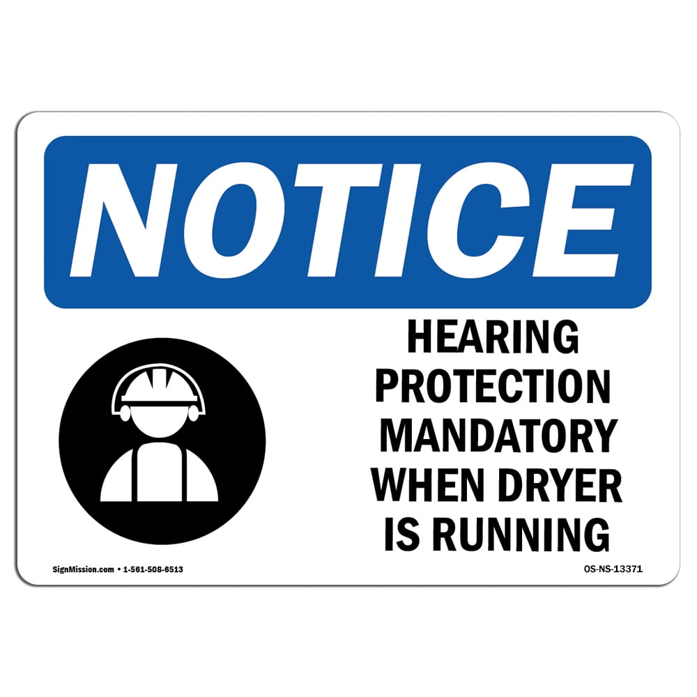 OSHA Notice Signs - Hearing Protection Mandatory Sign With Symbol ...
