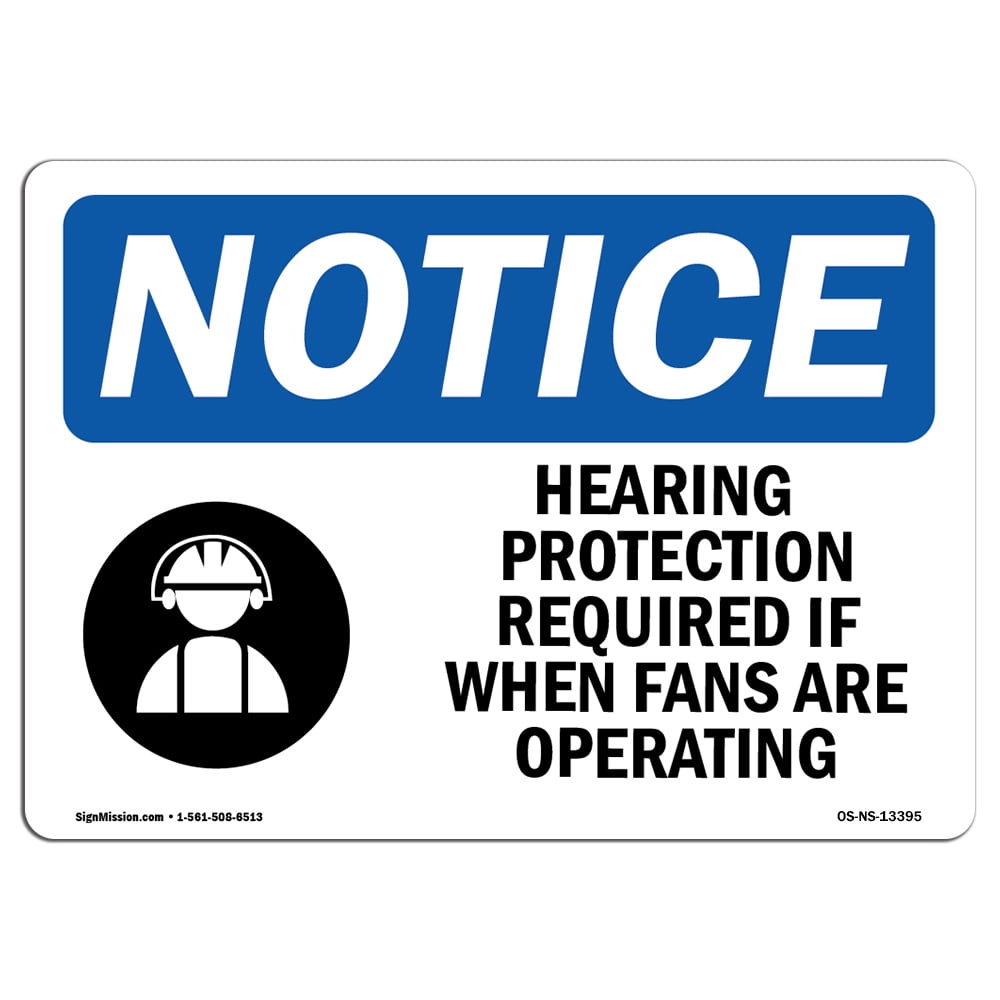 OSHA Notice Signs - Hearing Protection Required Sign With Symbol ...