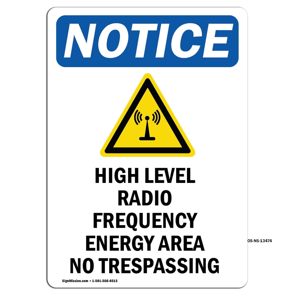 OSHA Notice Signs - High Level Radio Frequency Sign With Symbol | Decal ...
