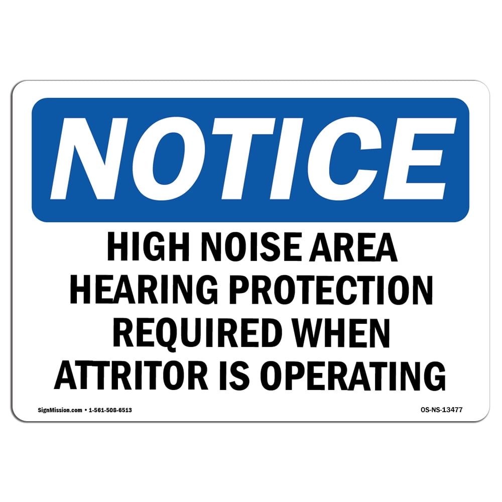 OSHA Notice Signs - High Noise Area Hearing Protection Required Sign ...
