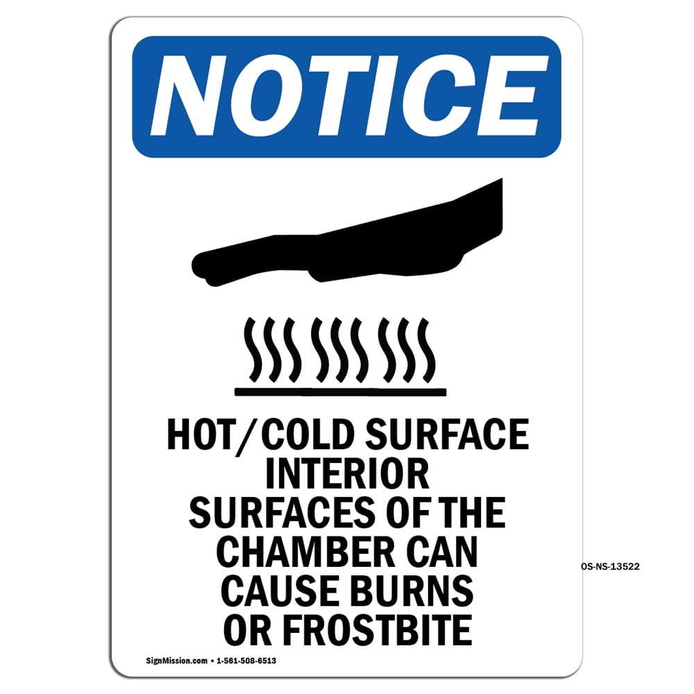 OSHA Notice Signs - Hot Cold Surface Interior Sign With Symbol | Decal ...