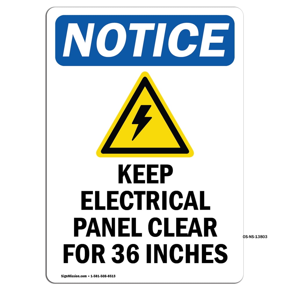 OSHA Notice Signs - Keep Electrical Panel Sign With Symbol | Decal ...