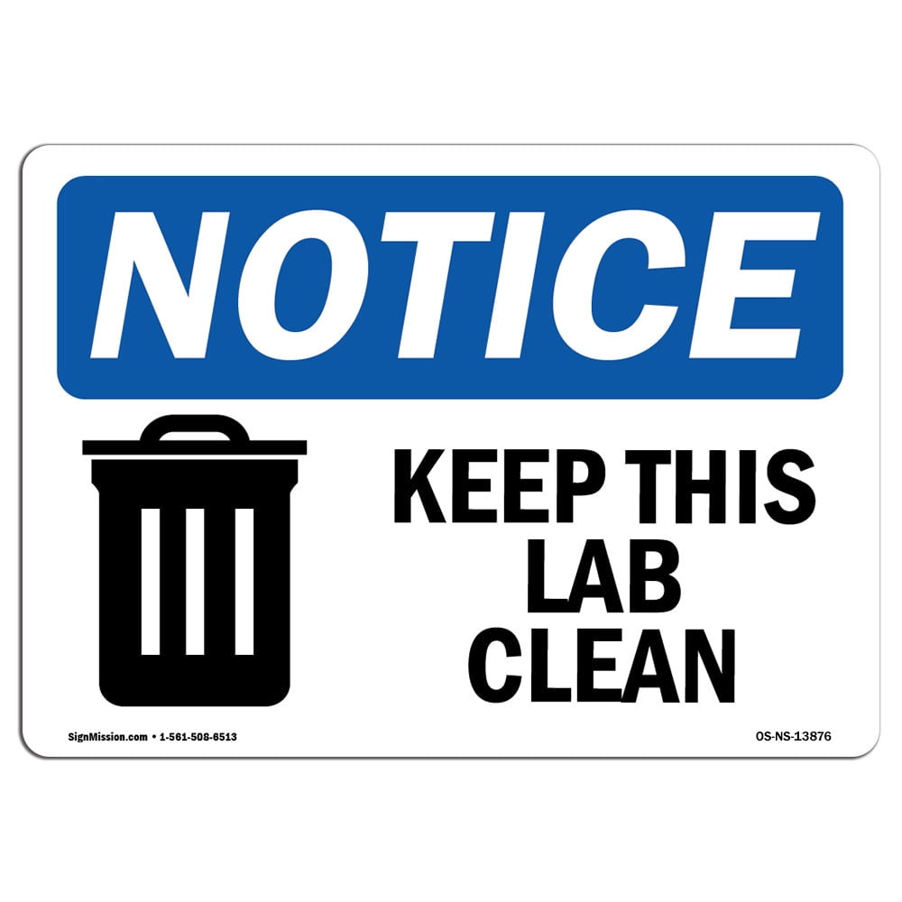 OSHA Notice Signs - Keep This Lab Clean Sign With Symbol | Decal ...